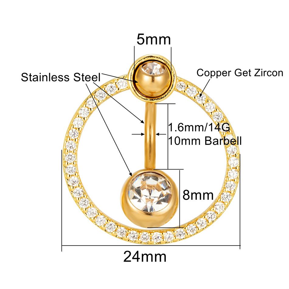 Gothic Sexy Women Girls Belly Button Ring Zircons ... – Grandado