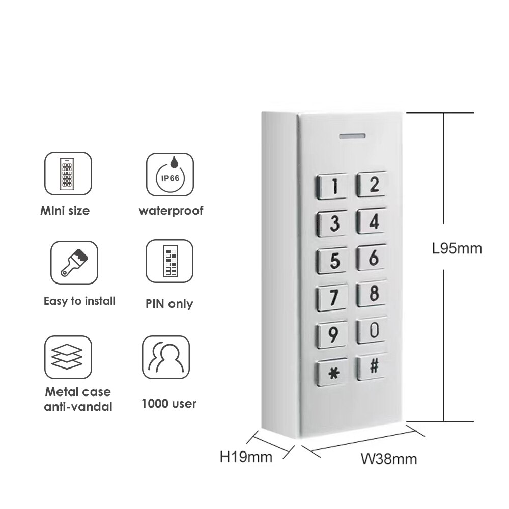 Mini smallest 1000 user Pin password Waterproof IP... – Vicedeal