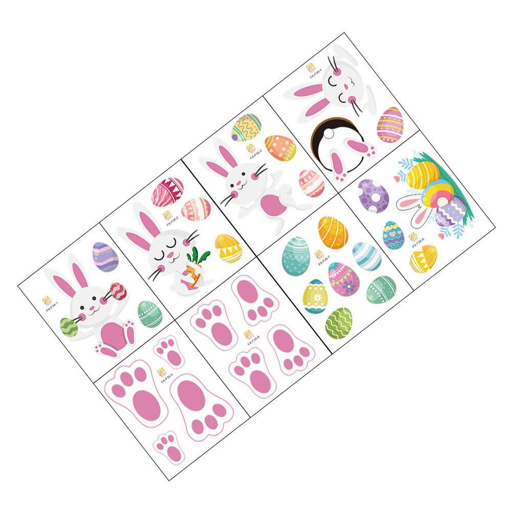 8 Sheets Easter Bunny Paw Stickers Egg Bunny Face ... – Grandado