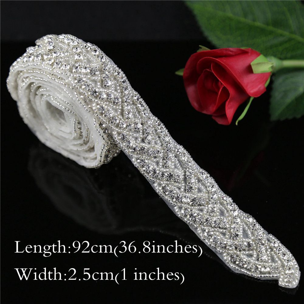 JLZXSY 1 Yard Bridal Applique, Rhinestone Applique... – Grandado