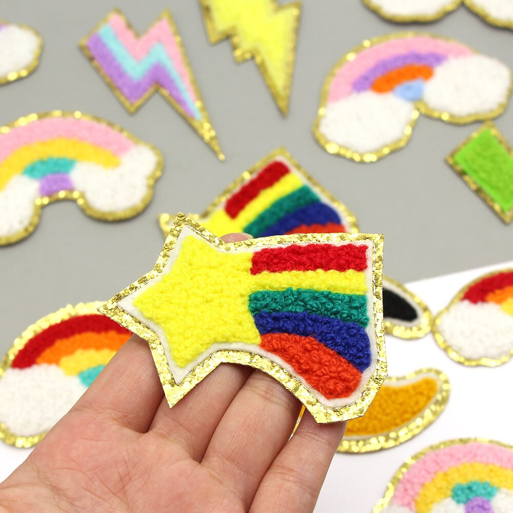 1pcs Mix Styles Chenille Embroidery Patches Rainbo... – Grandado