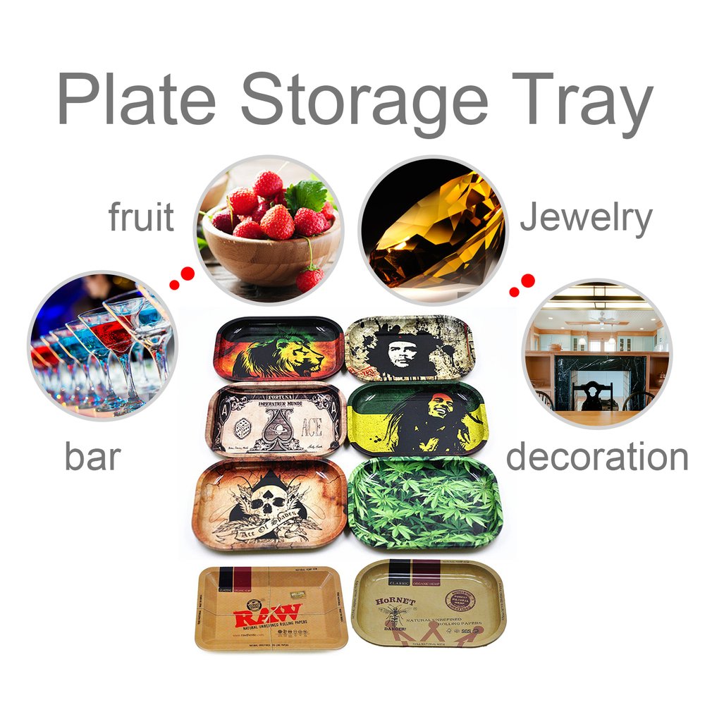 Rectangle Plate Storage Tray 180x140x15mm Rolling ... – Vicedeal