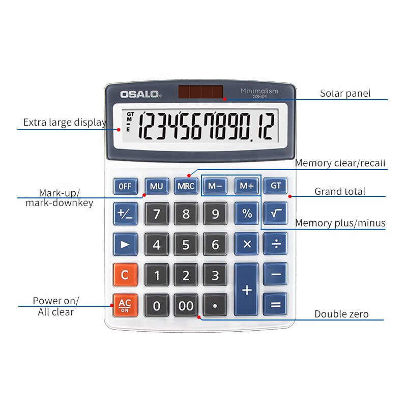 Calculator Listing Desktop Led Display 12 Digits O... – Vicedeal