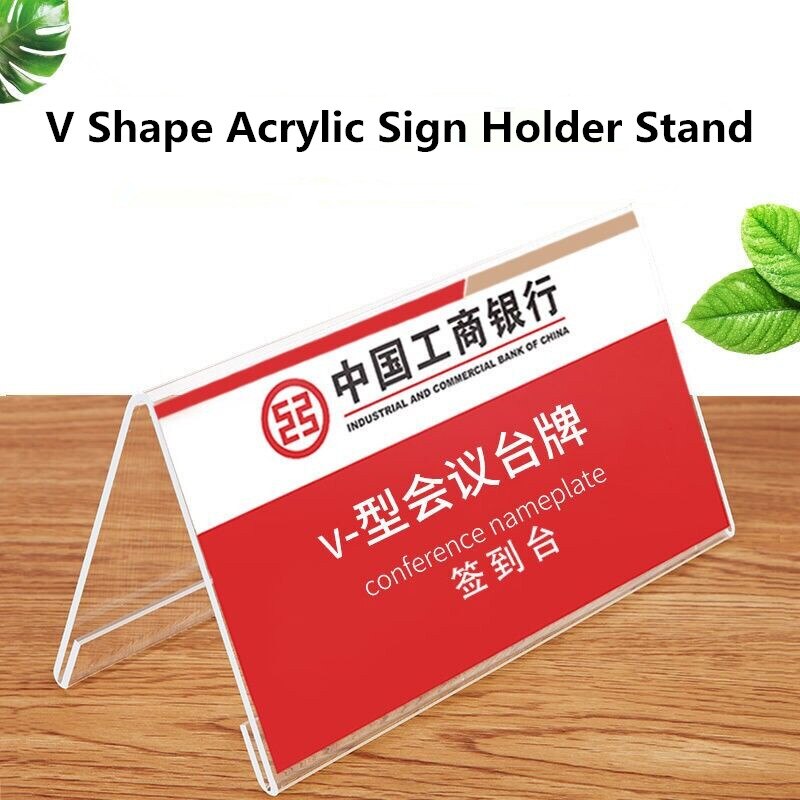 10 Pieces V Shape Clear Acrylic Sign Holder Displa... – Grandado