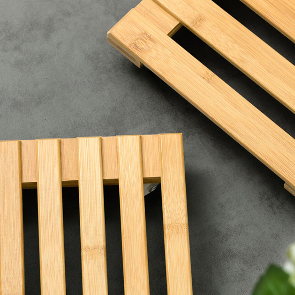 Bamboo Plant Stand With Wheels Movable Flower Pot ... – Grandado