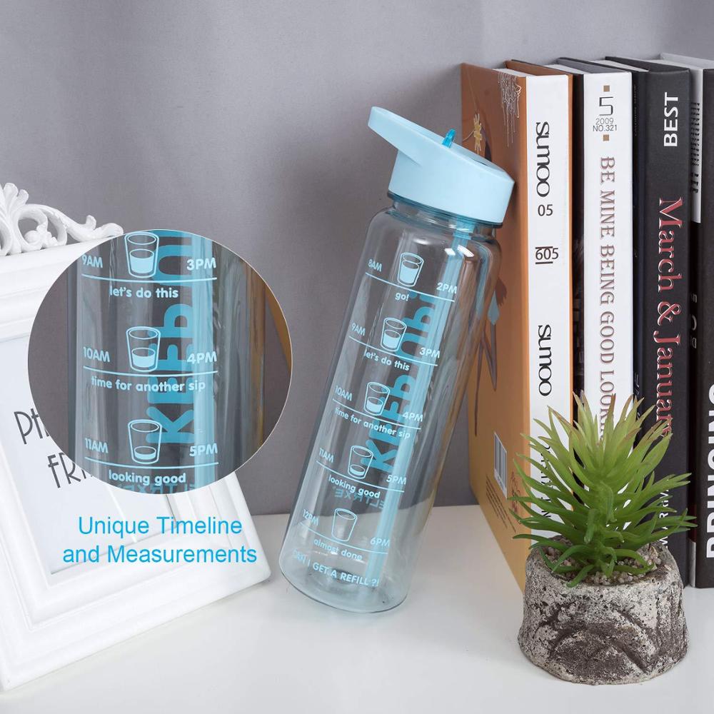 720ML Motivational Water Bottle Sports Time Markin... – Vicedeal