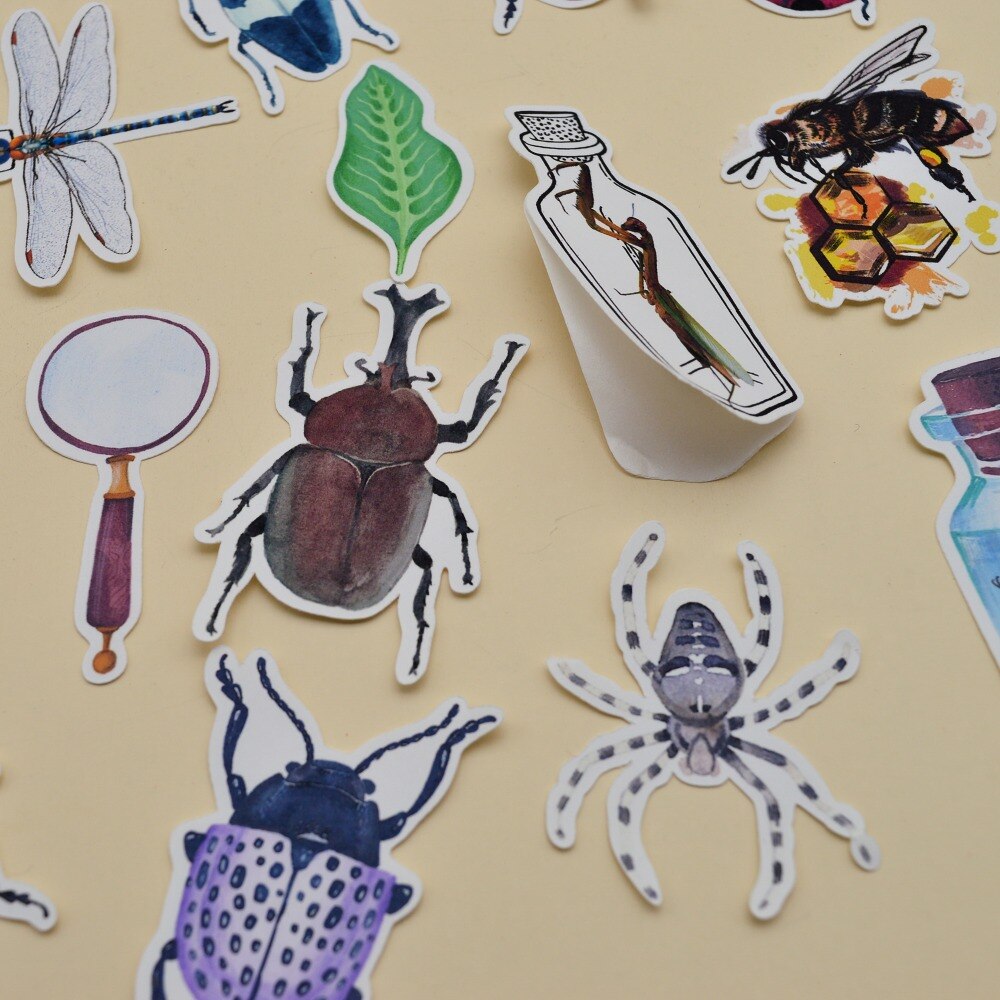 36pcs Watercolor Natural Insect Collection sticker... – Grandado