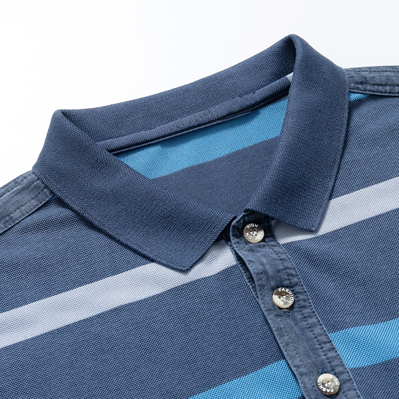 Men Slim fit stripe Contrast Color Polo Shirts Cas... – Vicedeal