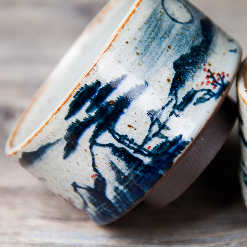 Master Hand Painted Landscape Pottery Cups Tea Cup... – Grandado