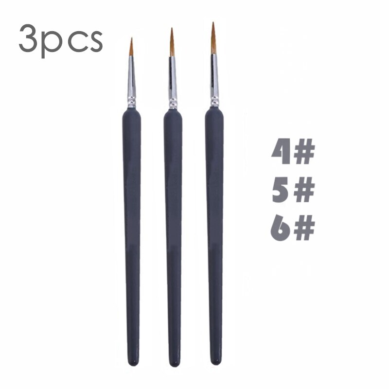 3 Pcs Miniatuur Verf Borstel Set Professionele Nyl... – Grandado