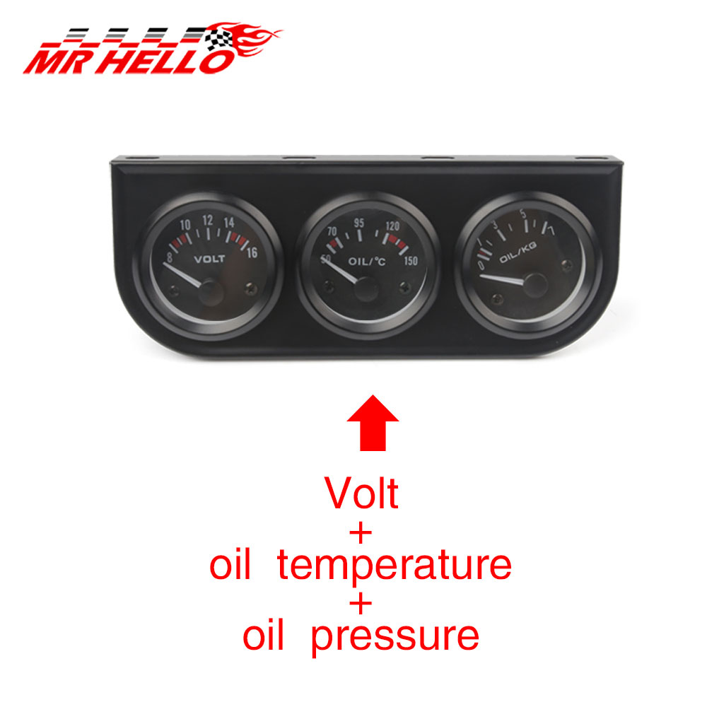 52MM 3 In 1 Volt meter+water temp gauge+Oil Pressu... – Grandado