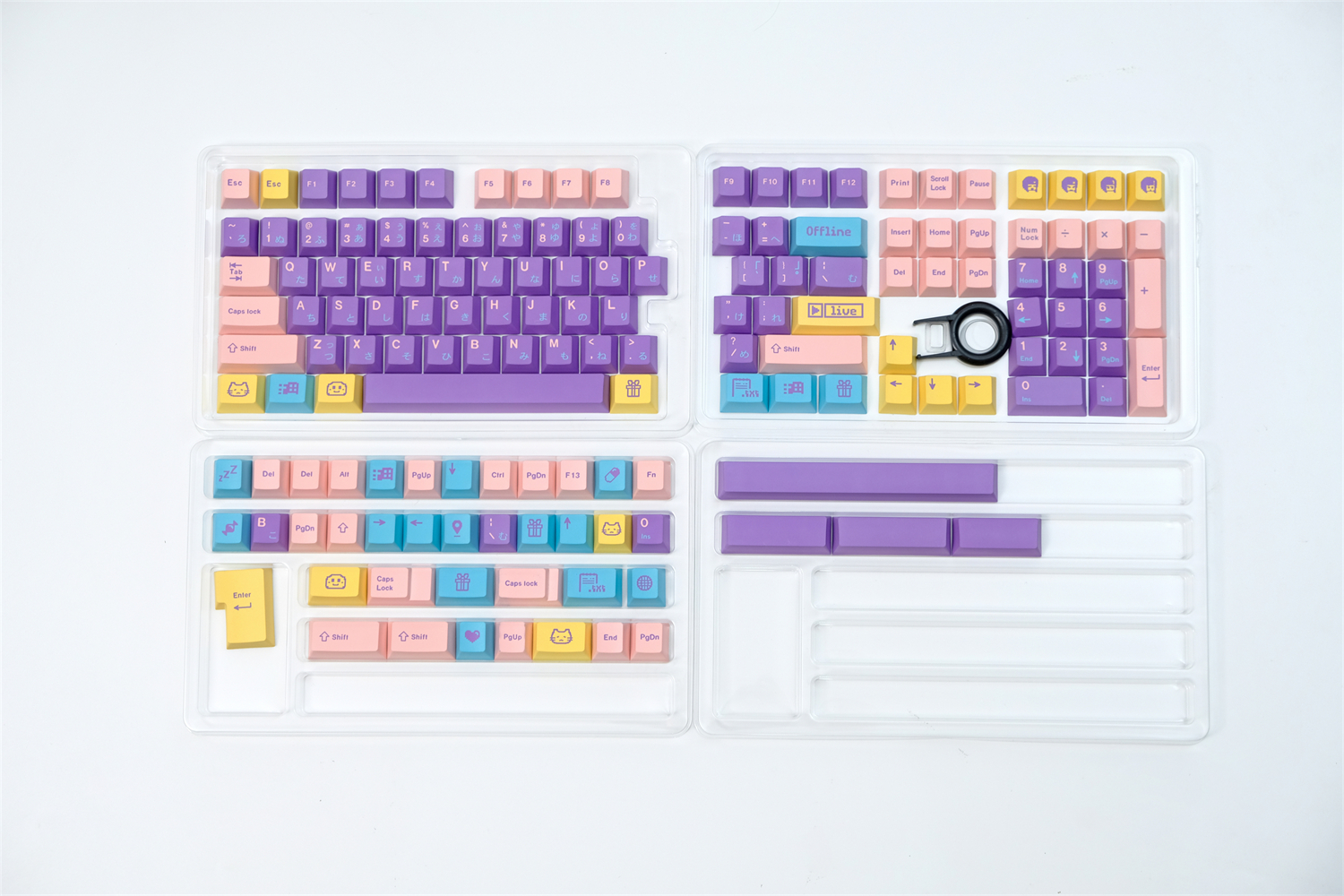 Purple Cherry Profile PBT Keycaps Candy Pixels Dye... – Grandado