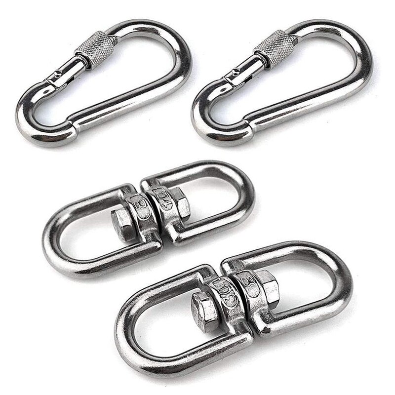 4Pcs/2Set M8 304 Stainless Steel Swivel Ring Tree ... – Grandado