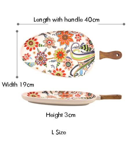 Ceramic Salad Plates with Handle, Porcelain Dinner... – Vicedeal