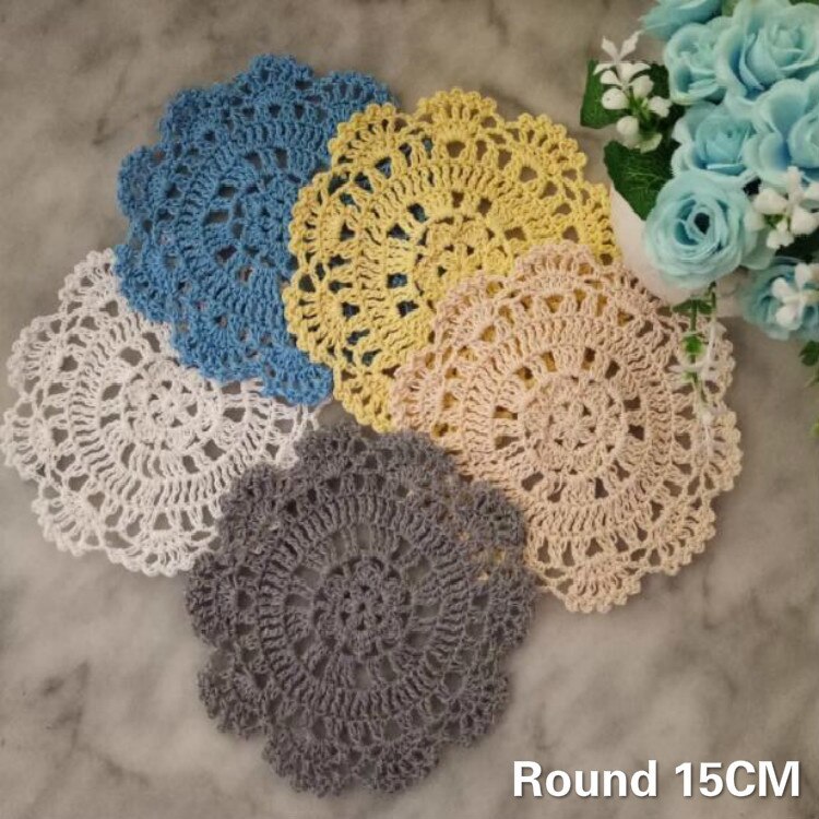 Rund 15cm pastoral spets virkad mantel individuell... – Grandado