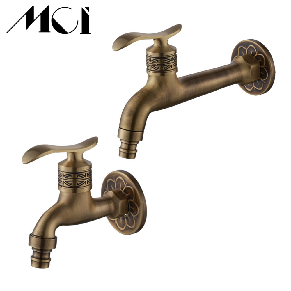 Gesneden Muur Mount Bibcock Messing Retro Kraan De... – Vicedeal