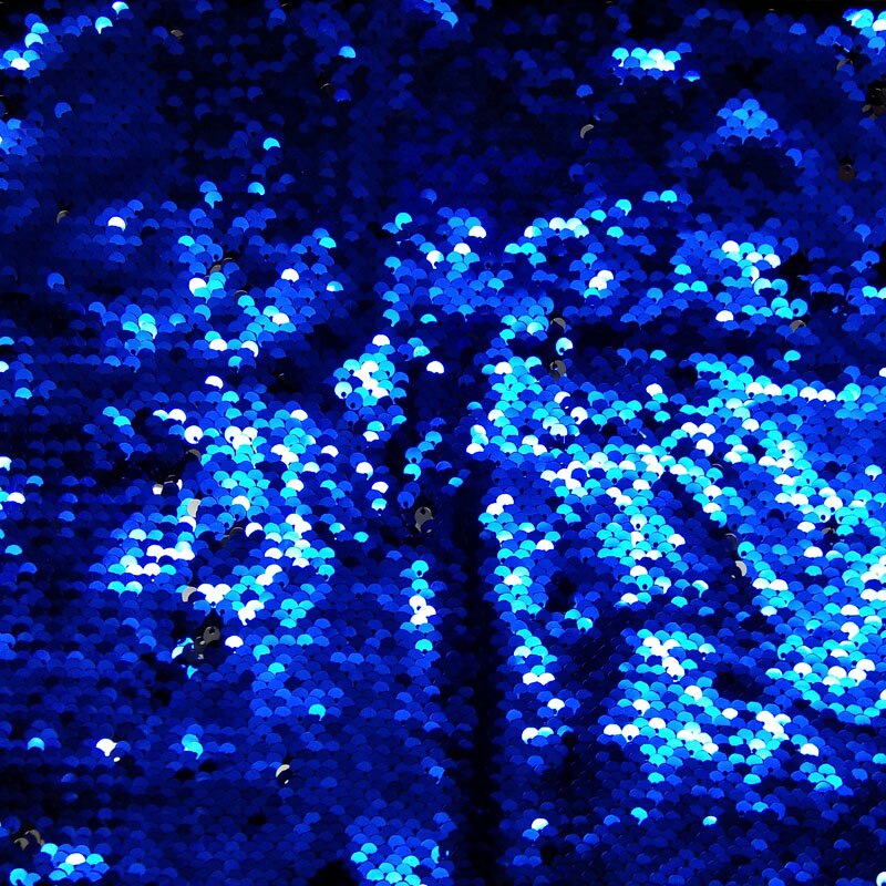 65x45cm Glitter Bling Bling Blue Silver Sequin Dou... – Grandado