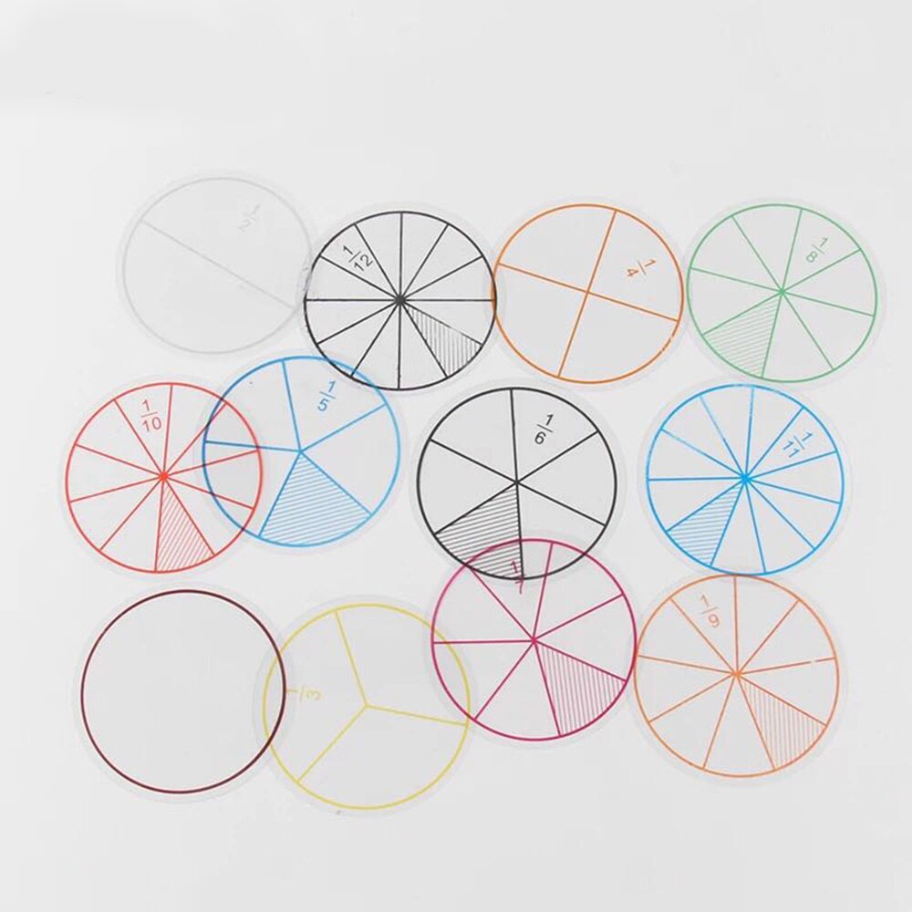12pcs/lot Plastic Numbered Fractions Circles Math ... – Vicedeal