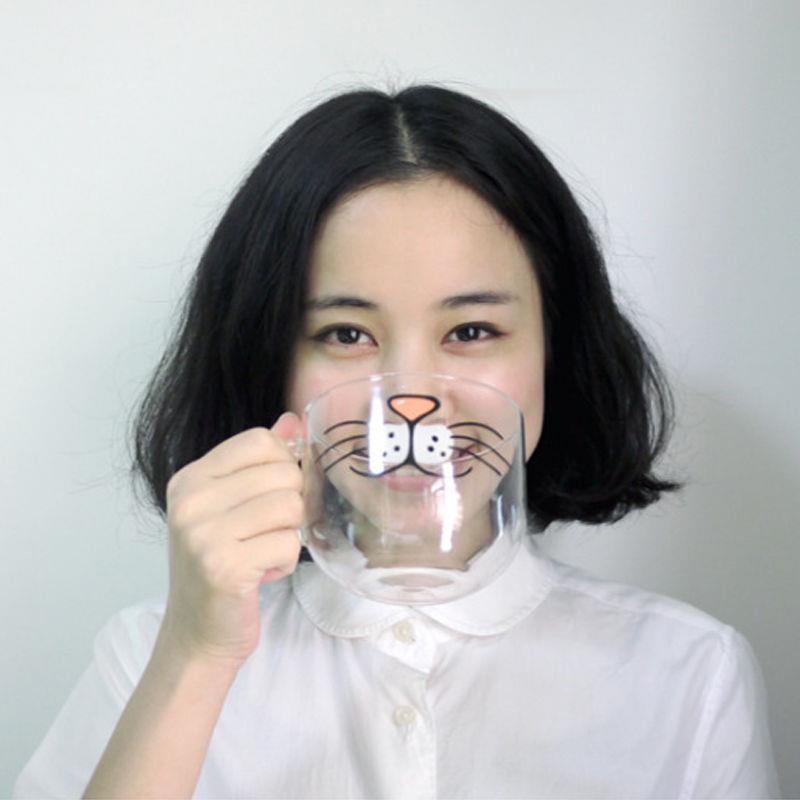 Cute Cat Kitty Boronsilicate Glass Coffee Cup Tran... – Grandado