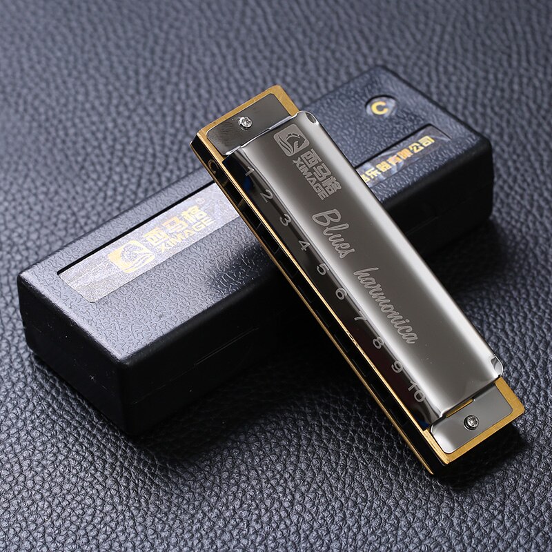 Brand 10 Gaten 20 Tone Harmonica Blues Harpen Sleu... – Grandado