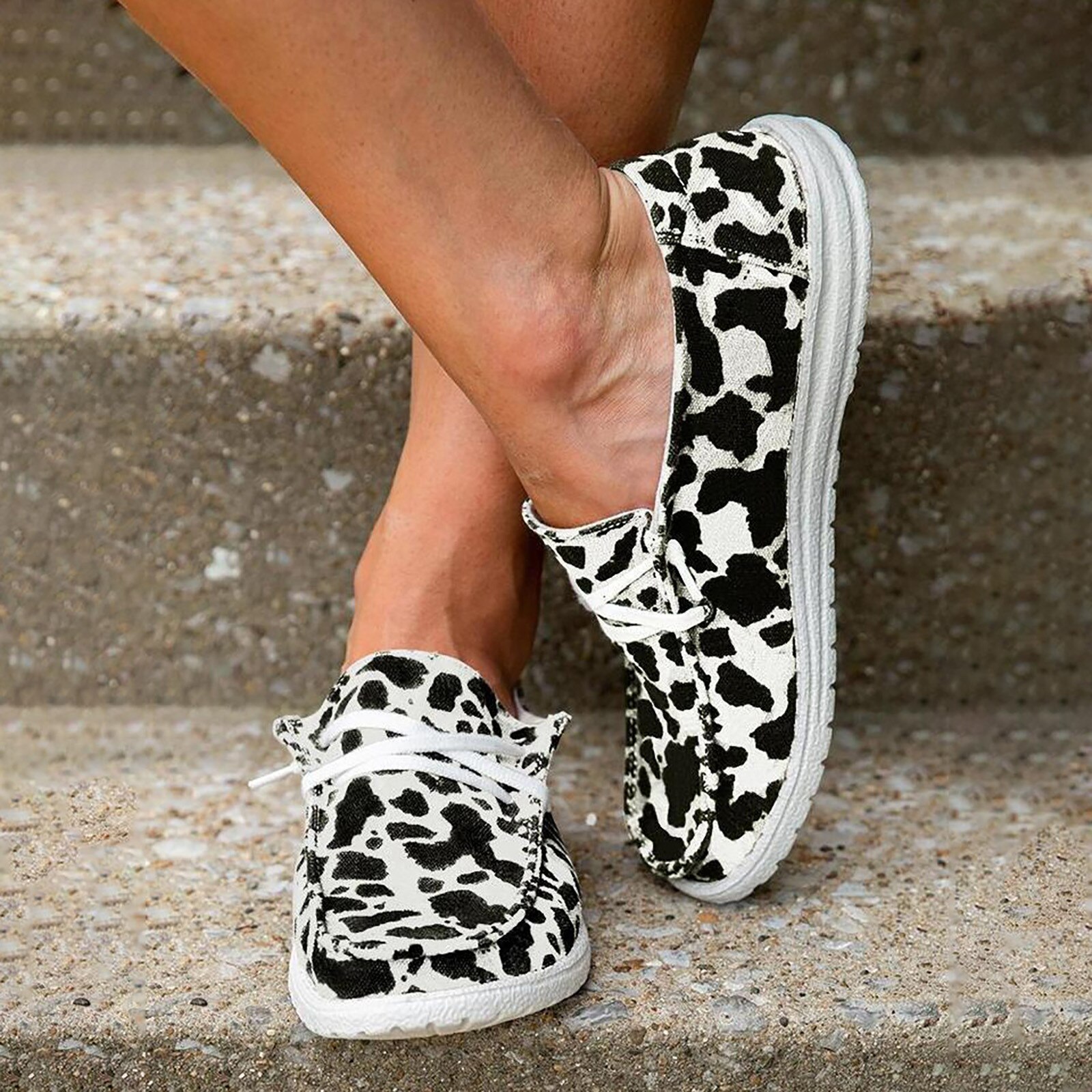 Summer Shallow Mouth Canvas Woman Flats Woman Casu... – Grandado
