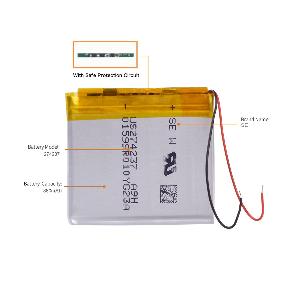 3.7V 380mAh Li- Polymer Battery For SONY NWZ-E345 ... – Grandado