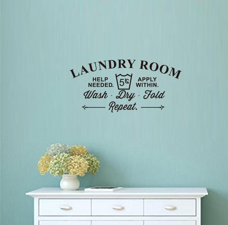 Laundry Room Rules Wash Dry Fold Vinyl Wall Sticke... – Grandado
