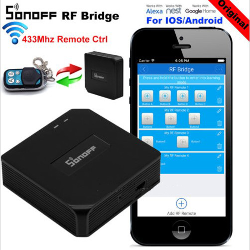 Sonoff Rf Bridge Wifi 433mhz Wireless Remote Contr Grandado