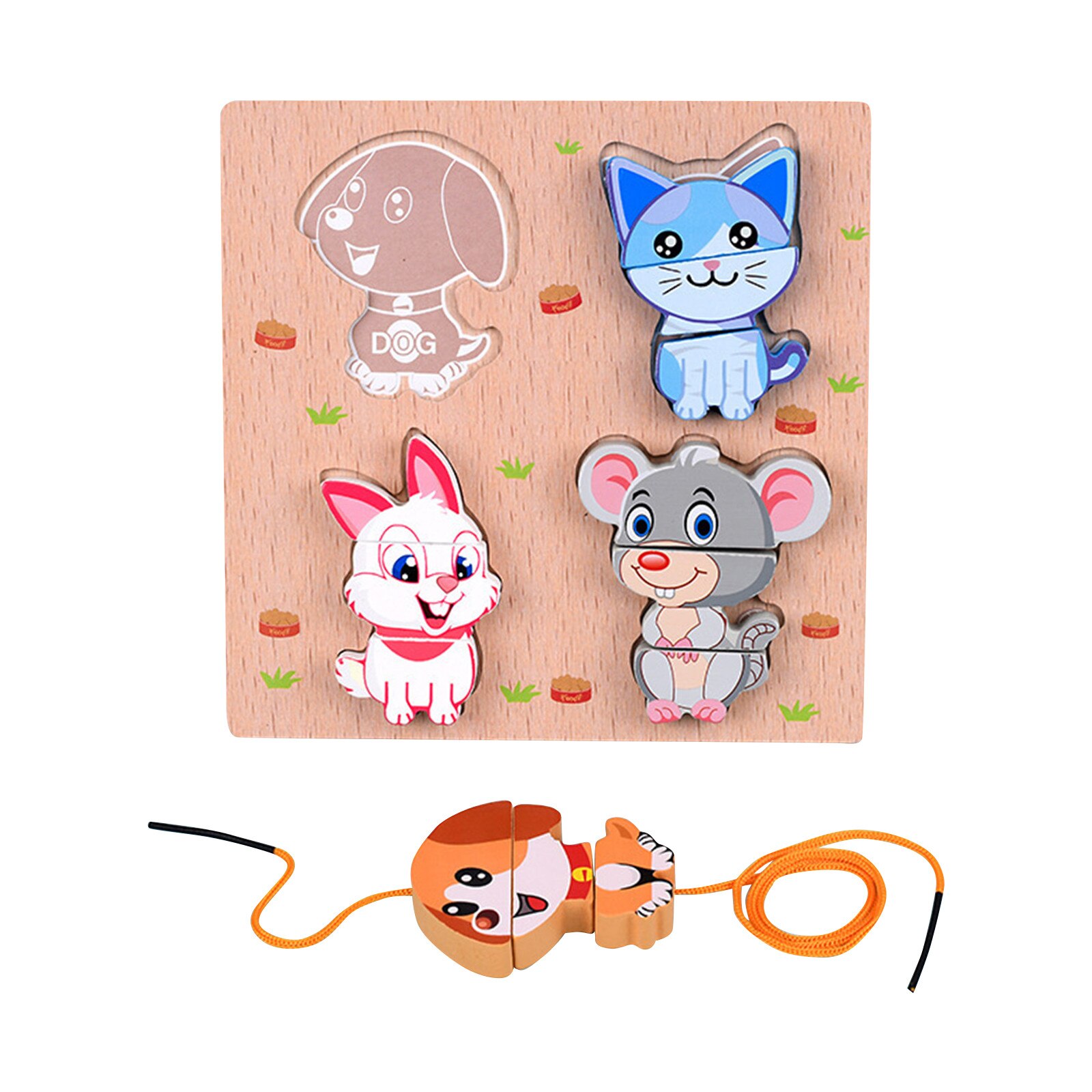 Houten Dier Puzzels Voor Peuters 1 2 3 Jaar Jongen... – Vicedeal