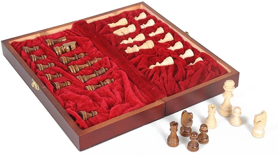 Velvet Coated Luxury Chess Set Large Wooden Foldin... – Grandado