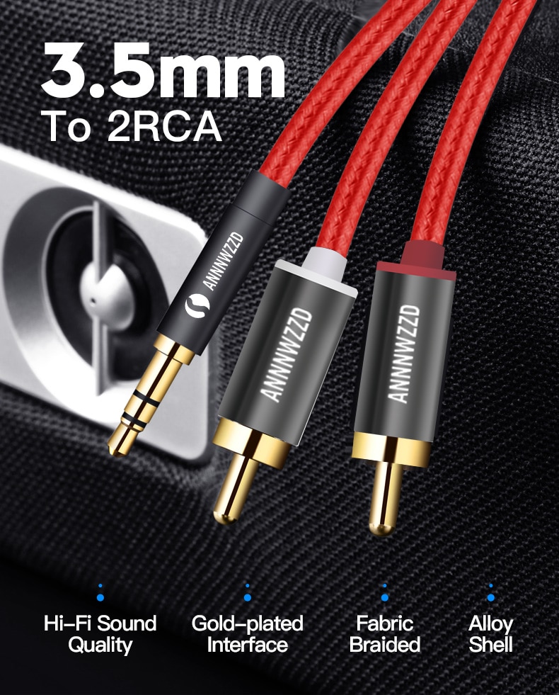 Rca Kabel 2RCA 3.5 Audio Kabel 3.5 Mm Jack Rca Aux... – Grandado