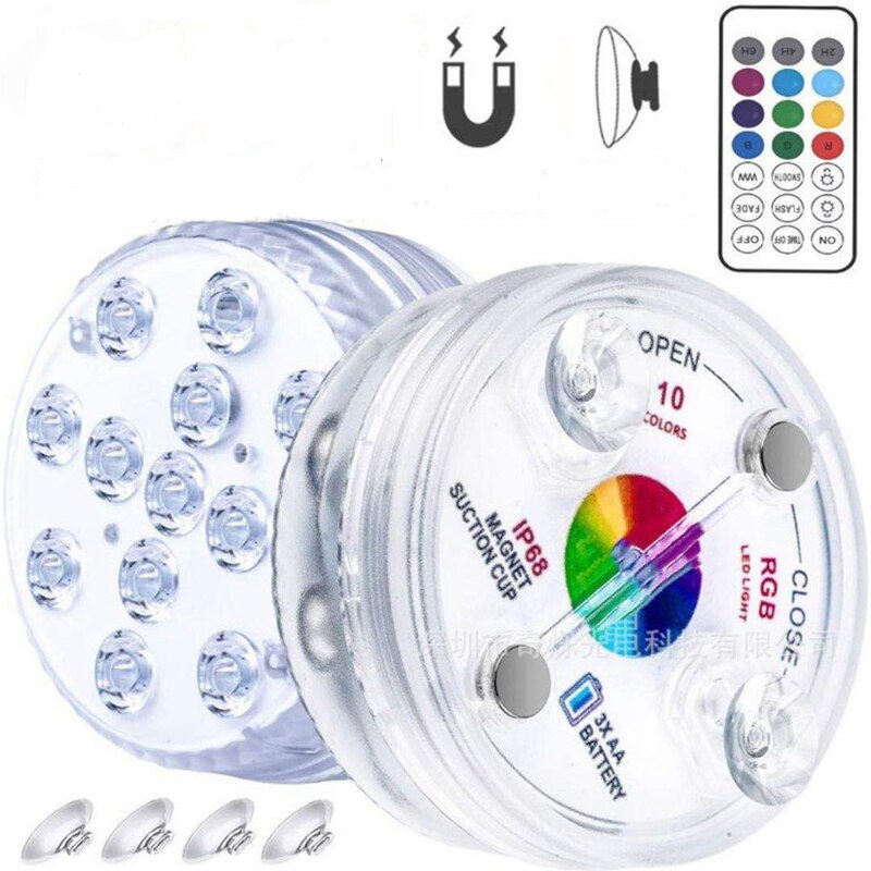 Fjärrstyrt rgb dränkbart ljus batteridrivet underv... – Vicedeal