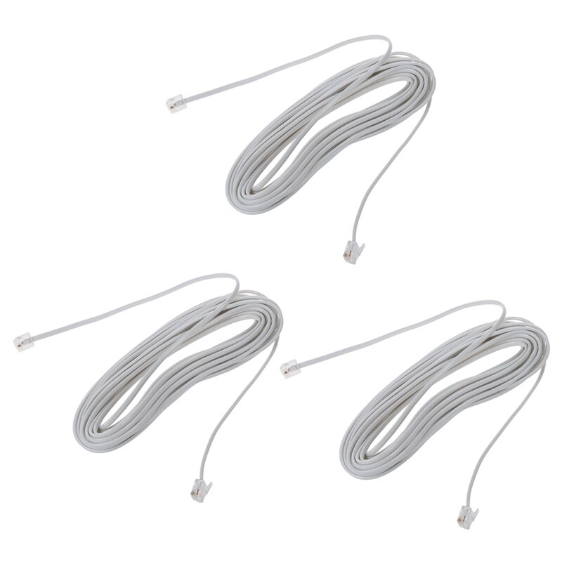 3X 9M 30Ft RJ11 6P2C Modular Telephone Phone Cable... – Vicedeal