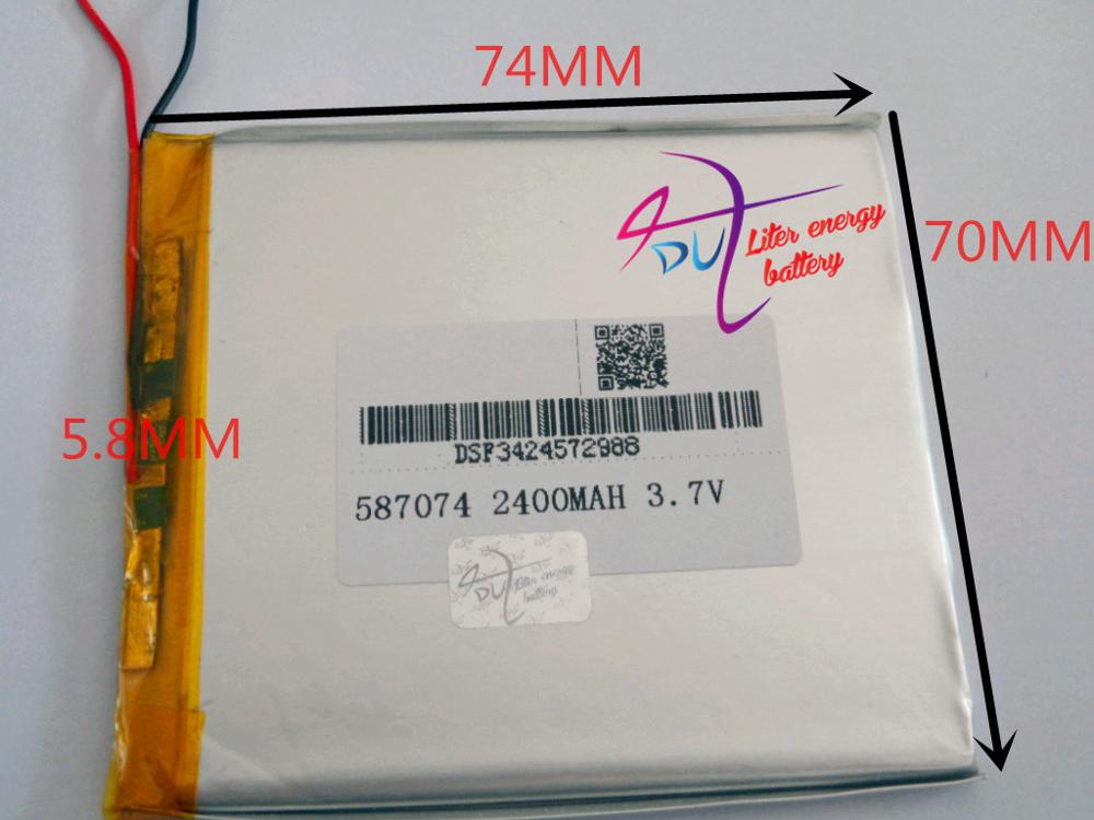 tablet battery 3.7V,2400mAH,[587074] PLIB; polymer... – Vicedeal