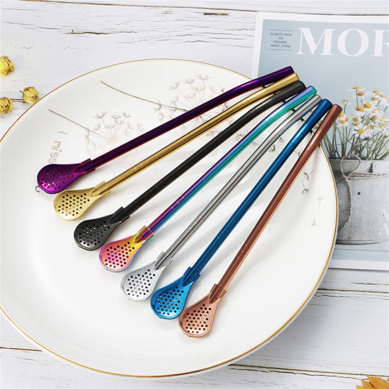 Spoon Tea Filter Yerba Mate Tea Straws Stainless S... – Grandado