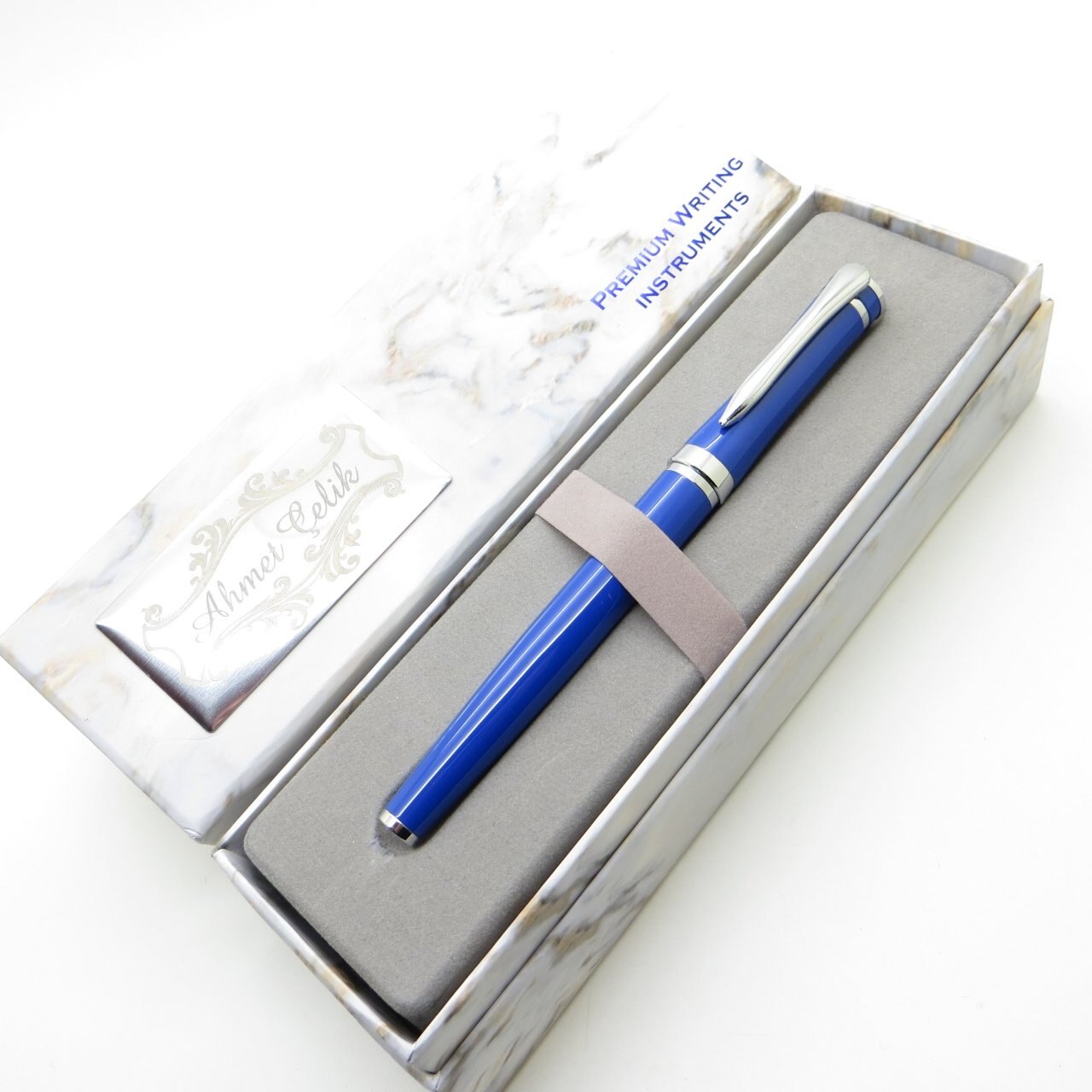 Wings Marble R302 Navy Blue Chrome Roller Pen | İs... – Grandado