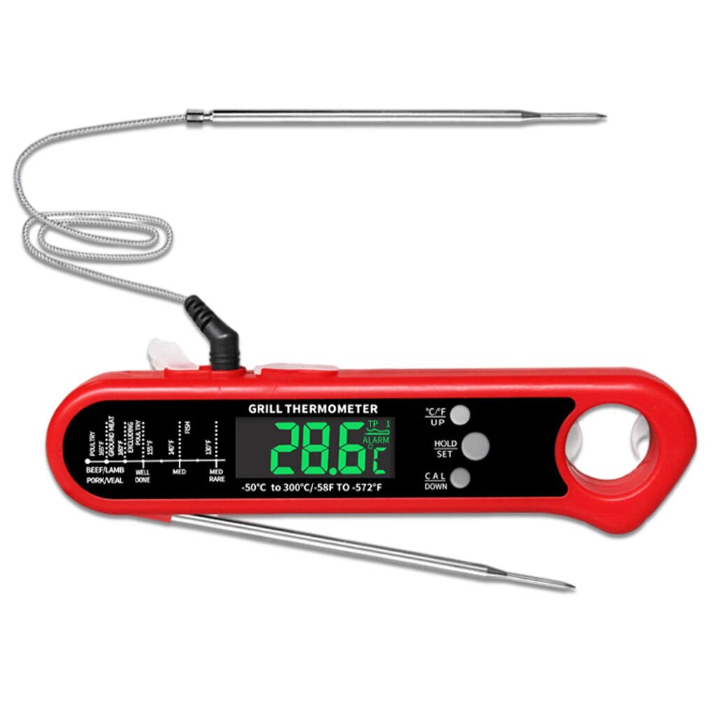 Food Thermometer Stainless Steel Probe LCD Digital... – Grandado