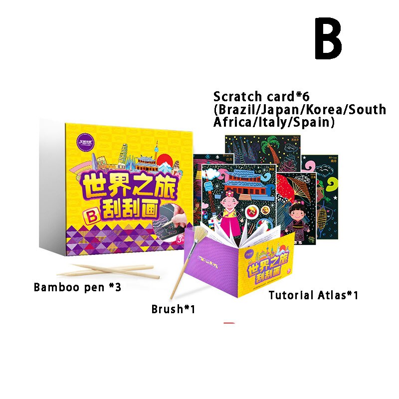 DIY colorful drawing board Paper scratch painting ... – Grandado