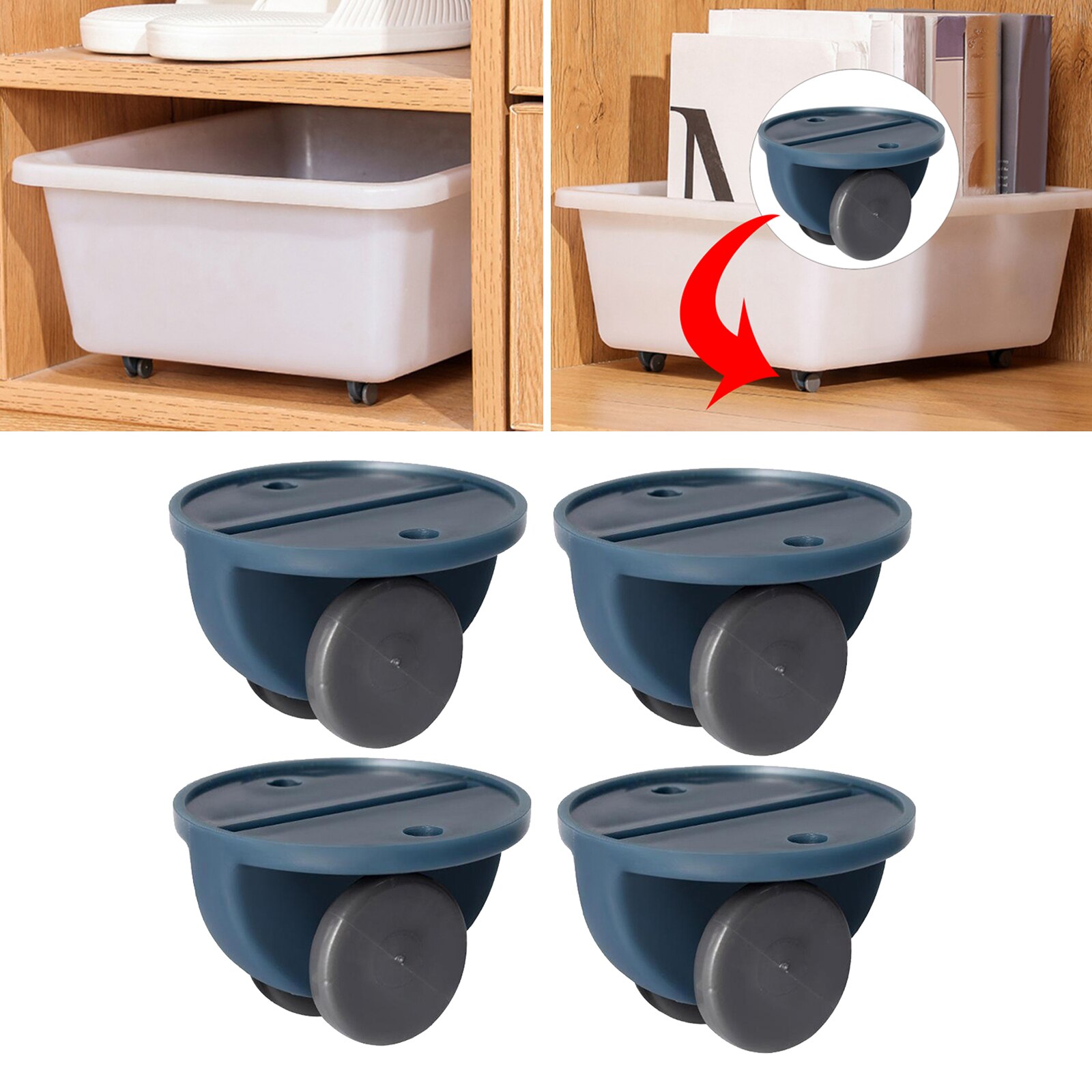 4Pcs Home Small Self Adhesive Wheel Storage Box Pu... – Grandado