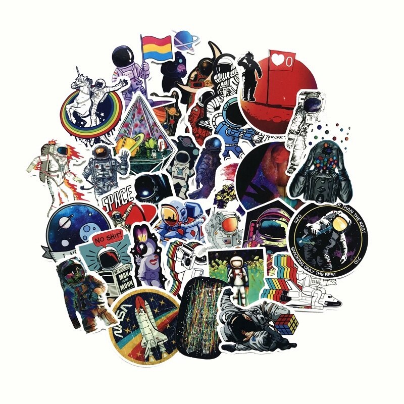 50Pcs Outer Space Astronaut Stickers For Suitcase ... – Grandado