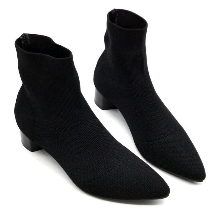 Botas de punta estrecha para mujer, botines elásti... – Grandado