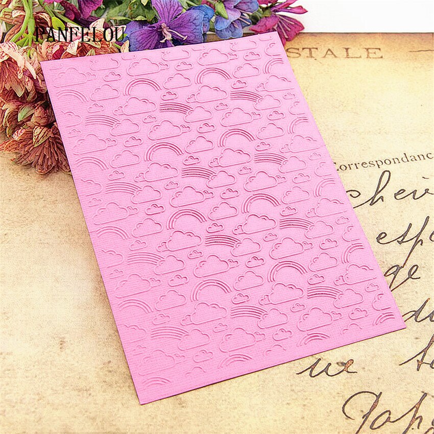 PANFELOU 12.6x17.8 Rainbow clouds Embossing folder... – Vicedeal