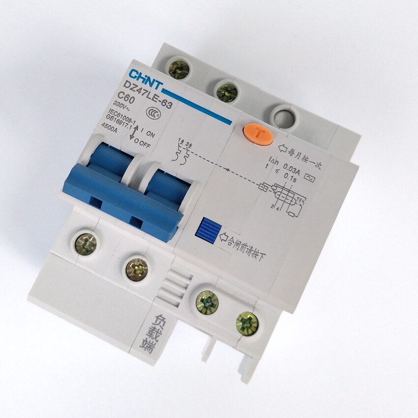 Disjoncteur de fuite de terre CHINT DZ47LE-63 2P C... – Grandado