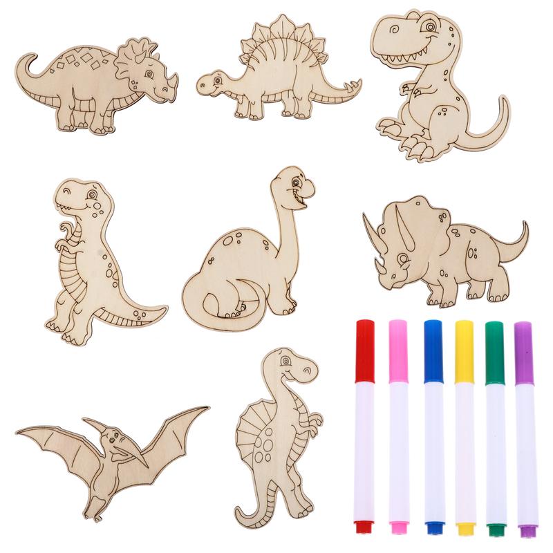 3 Sets Diy Dinosaurus Unfinished Hout Uitsparingen... – Grandado