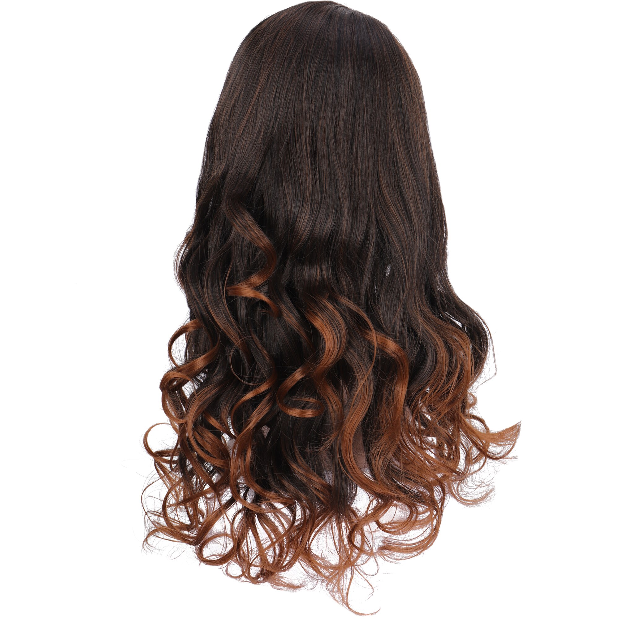 MANWEI Brown gradient synthetic lace wave curly ha... – Vicedeal