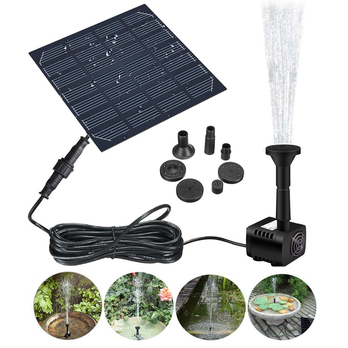 Solenergi flydende springvand vandpumpe til haveda... – Grandado
