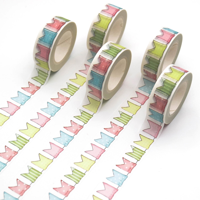 1 Pcs Kawaii Gekleurde Vlag Washi Tape Patroon Mas... – Grandado