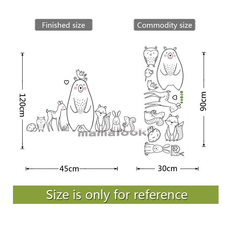 Cartoon Animal Wall Sticker Verlegen Beer Vos Baby... – Vicedeal