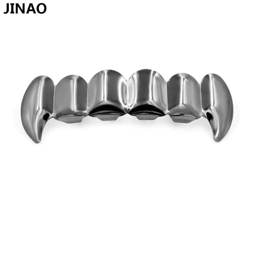JINAO Gold Silver Plated HIP HOP Teeth Grillz Top ... – Grandado