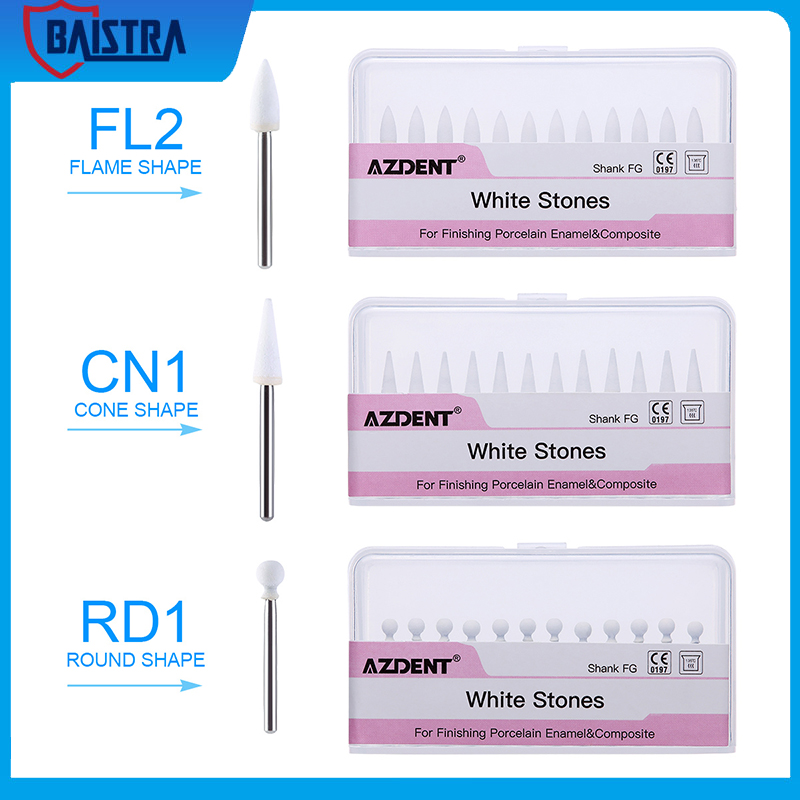 Dental Round White Stone Polishing FG Burs 12/Pk A... – Grandado